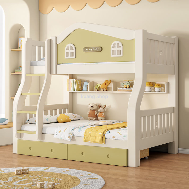 Multifunctional Solid Wood Mother And Child Bed Bunk Bed For Adults, High And Low Bed, Mother ...