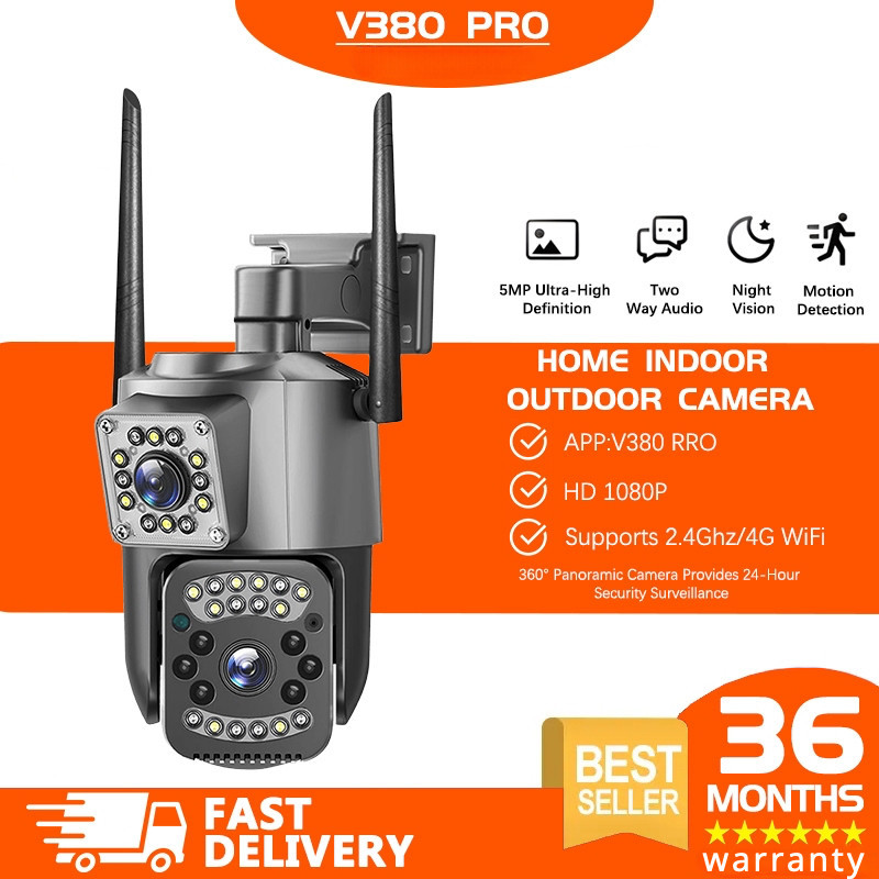 【Ship Within 24 Hours】V380 PRO 8MP 4K 4G SIM Card Dual Lens CCTV ...