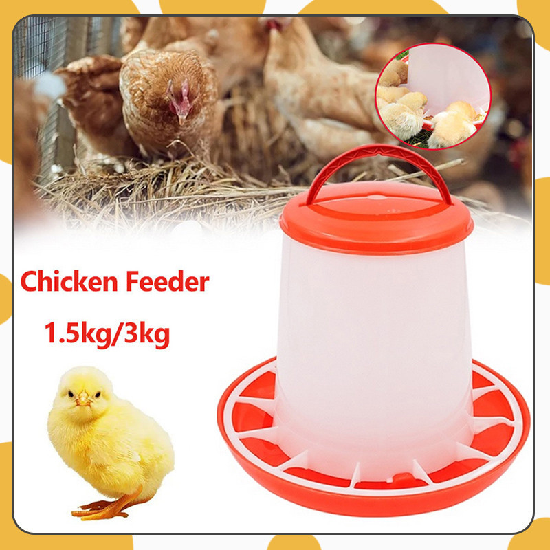 1.5/3KG Automatic Poultry Feeder Chicken Bucket Chicken Duck Goose ...