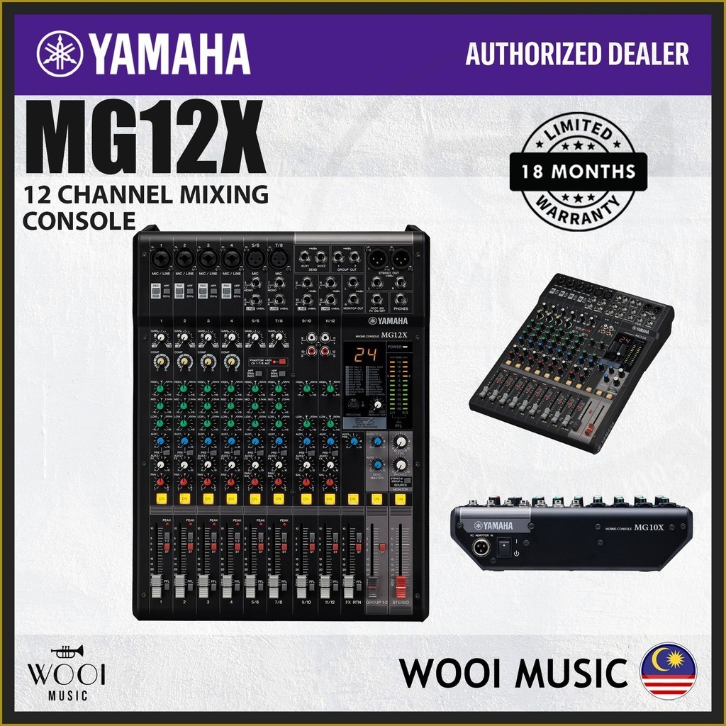 Yamaha MG12X 12-Channel Analogue Mixing Console Mixer with SPX Effects ...
