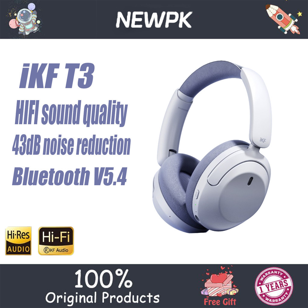 iKF T3 Active noise reduction ANC head mounted Bluetooth earphones, wireless gaming HIFI ...