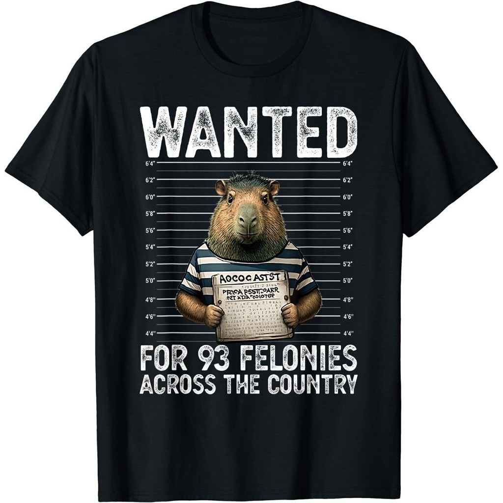 Wanted Capybara Across The Country Gifts For Capybara Lovers T-Shirt ...
