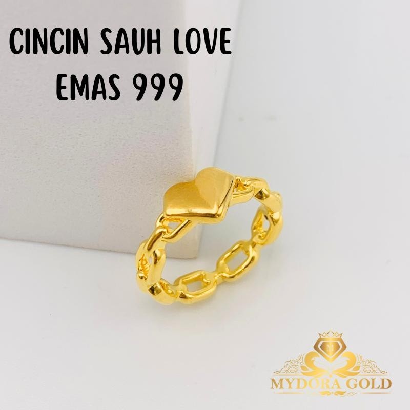 MYDORA Cincin Sauh Love l EMAS 999/24K | Shopee Malaysia