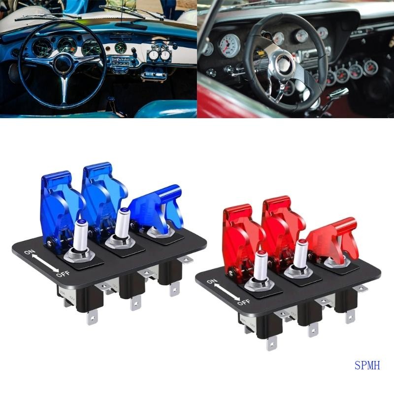 SUP 12V 24V 3 Gang Rockers Switch Panel With 20A Fuses On Toggle ...