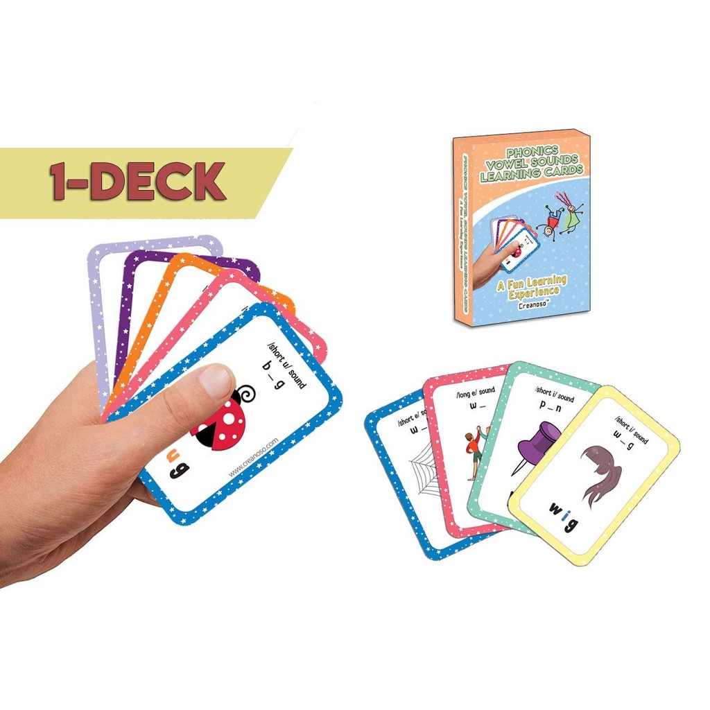 Phonics Vowel Sounds Learning Cards ( 1 -Deck ) | Shopee Malaysia