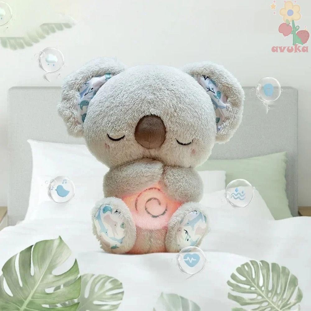AVUKA Breathing Koala, Stuffed Animal with Light Sound Relief Koala ...