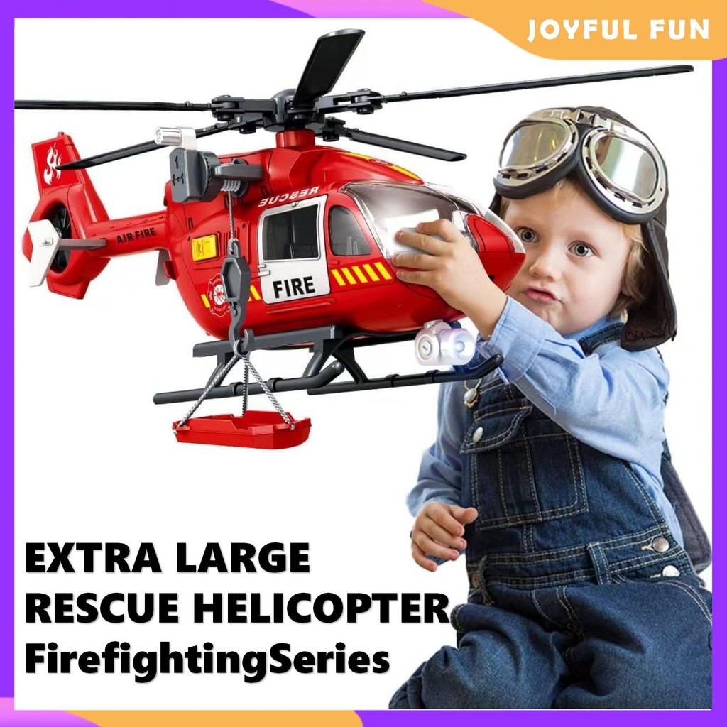 Children's large-sized helicopter toy with propeller, fire-fighting ...