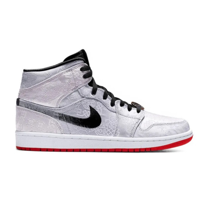 AJ1 Edison Chen X Air Jordan 1 Mind "Fearless" White silk sneakers ...