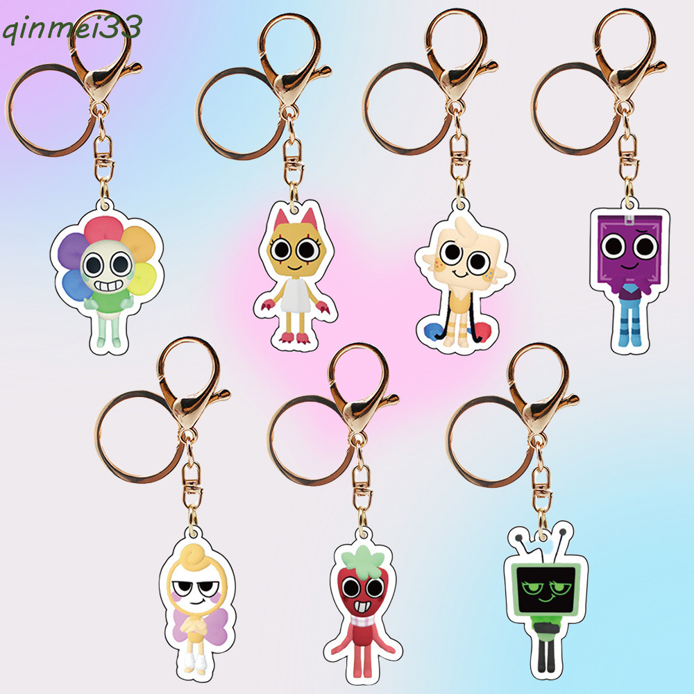 QINMEI Dandys World Pendant, Pebble Funny Game Dandy's World Keychain ...