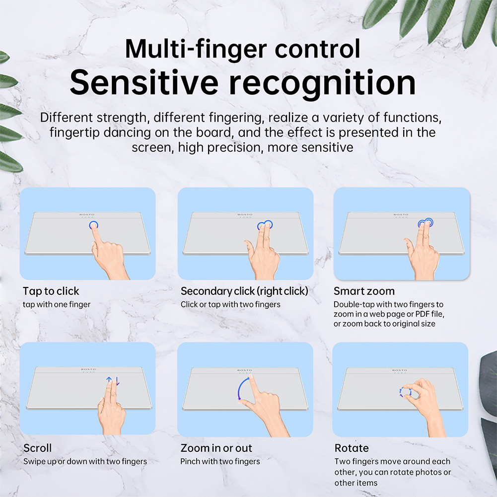 Bluetooth-Compatible Touchpad High Precision Haptic Feedback Portable ...