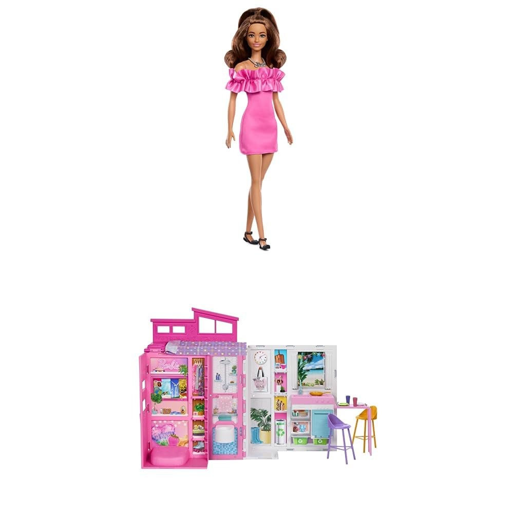 Barbie Barbie 65 Fashionista Pink Frilled Dress and Eco-friendly Two ...