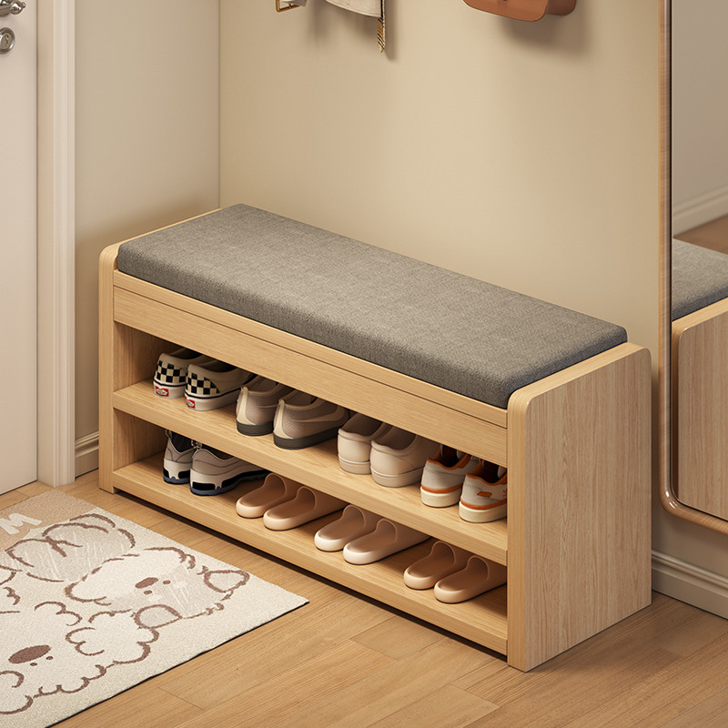 60/80cm Long Shoe Bench, Home Shoe Cabinet Bench with Integrated Solid ...