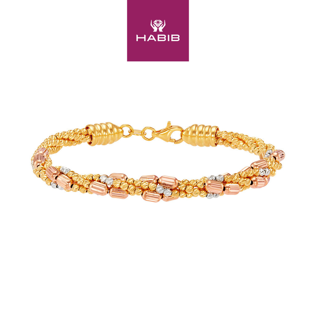 HABIB Oro Italia 916 Yellow White and Rose Gold Bangle GB93391124-TI ...