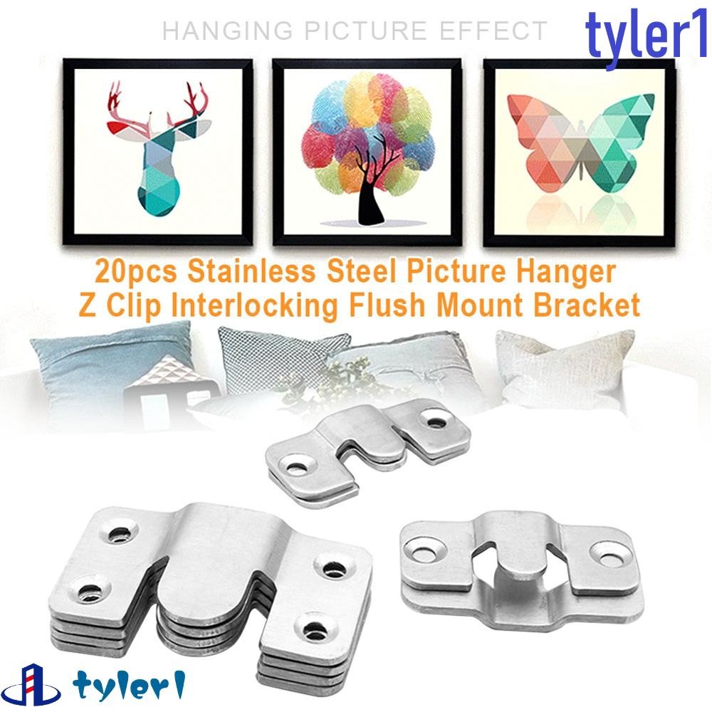 TYLER1 Photo Frame Hook Stainless Steel Flush Mount Z Clip Interlocking Gallery Display Bracket ...