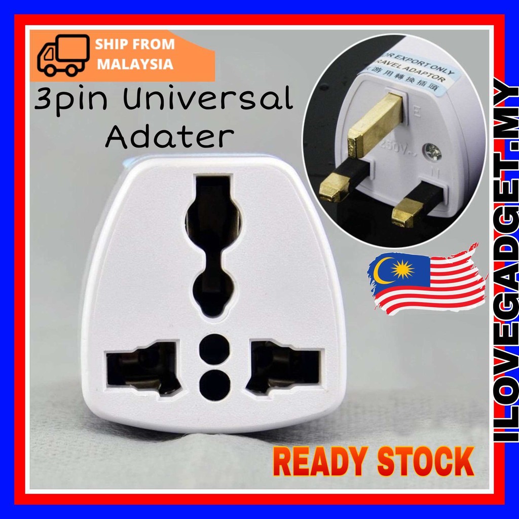 3-Pin Universal Adapter Plug Head UK 3 Pin Malaysia China Plug Socket ...