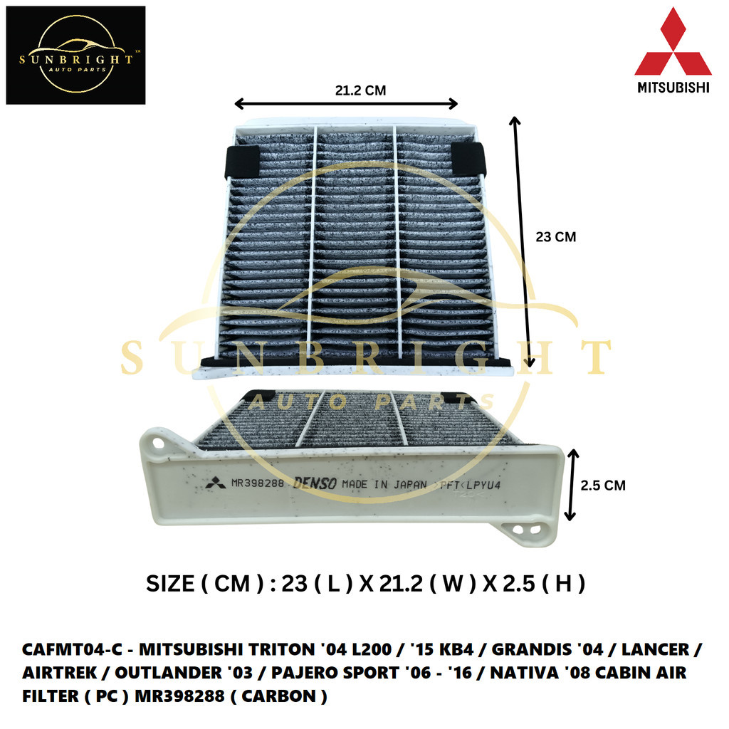 MITSUBISHI TRITON '04 L200 / '15 KB4 CABIN AIR FILTER ( PC ) MR398288 ...