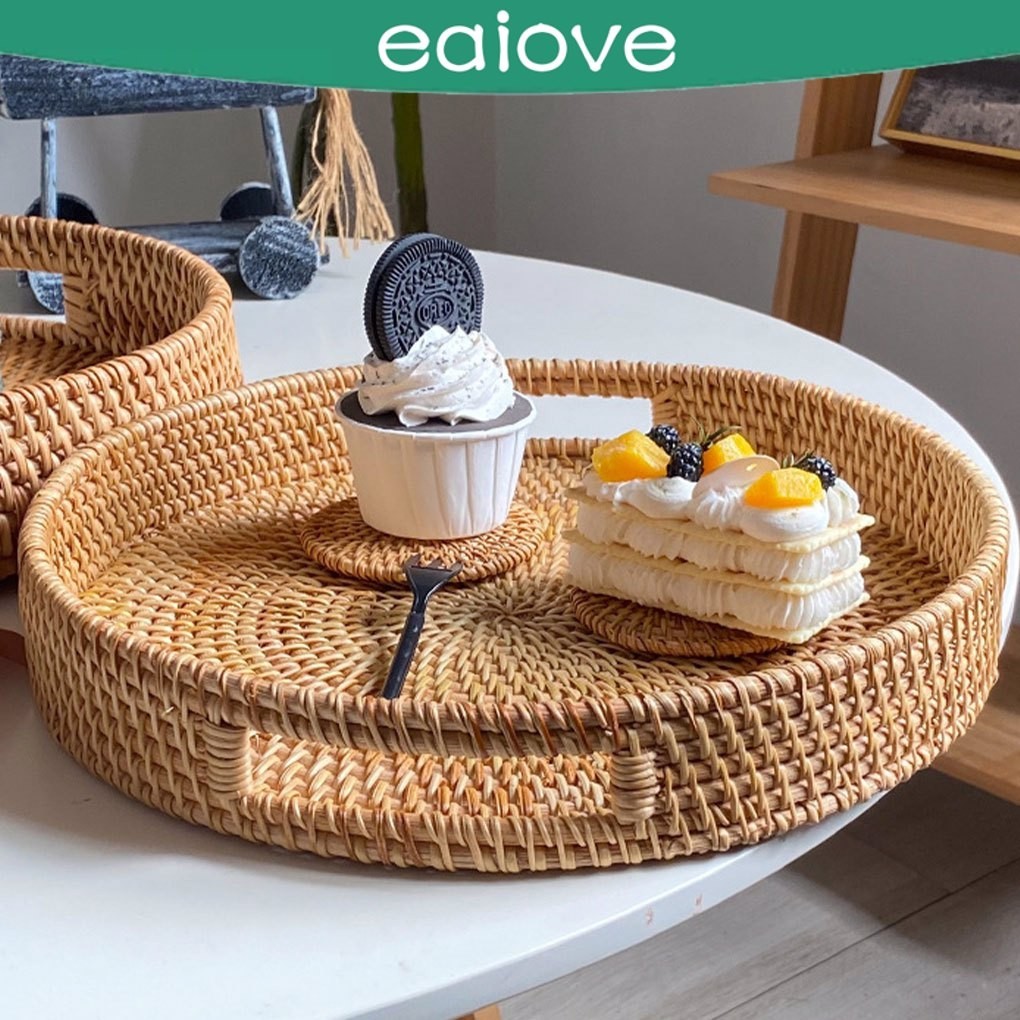 Bamboo Wood Yellow Food Basket Tray With Enclosed Prevent Falling And ...