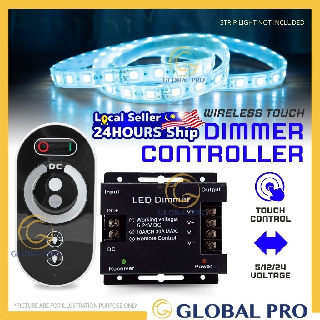 Dimmer Switch DC 5V-24V 30A LED Light Strip Dimmer with Dimmable Slide ...