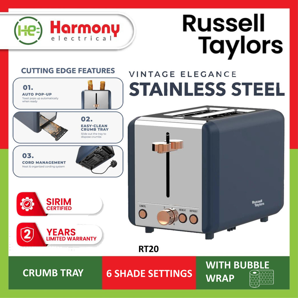 (JUALAN) Pembakar Roti RUSSELL TAYLORS Keluli Tahan Karat / Stainless ...