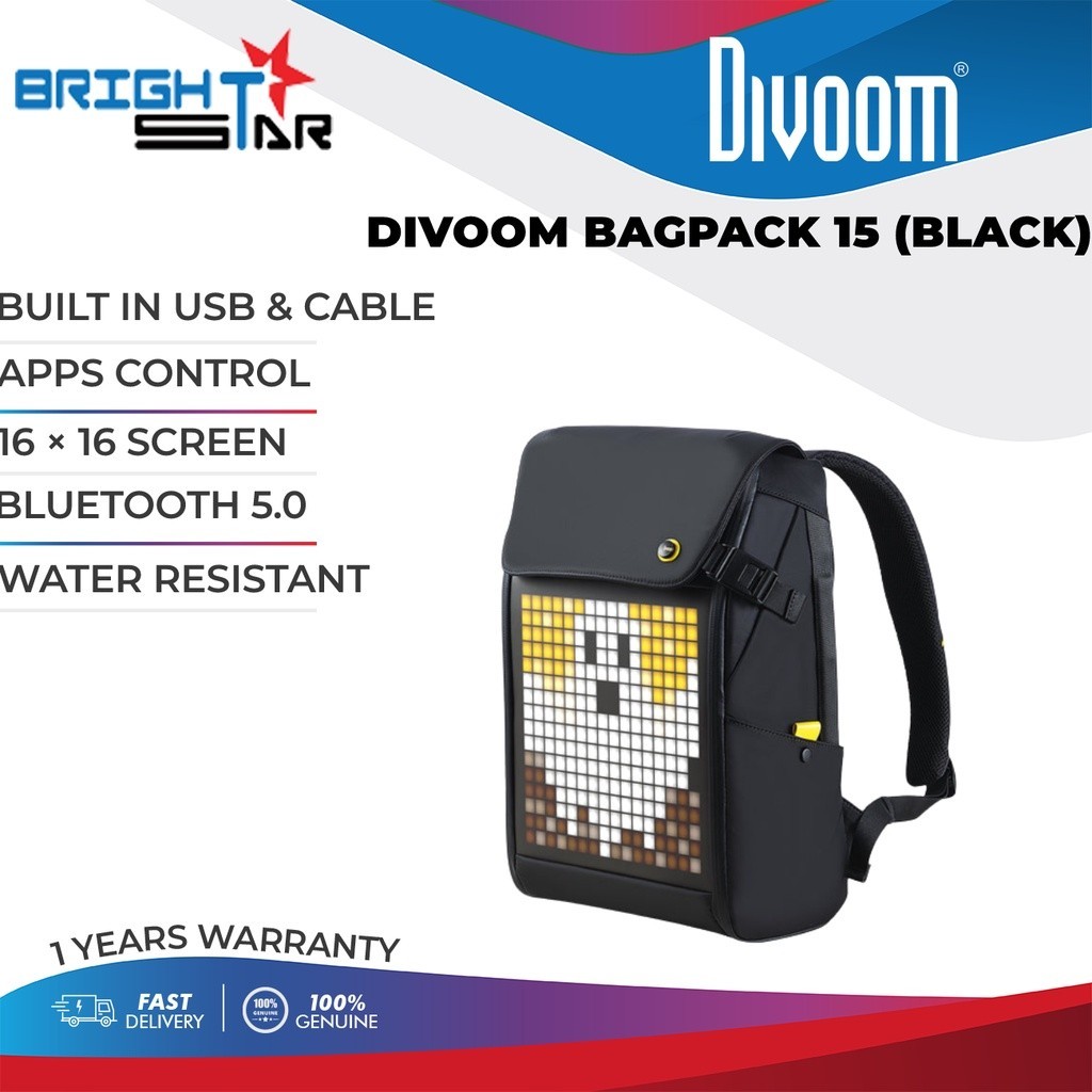 DIVOOM PIXOO BACKPACK-M INNOVATIVE SMART LED BAGPACK | Shopee Malaysia