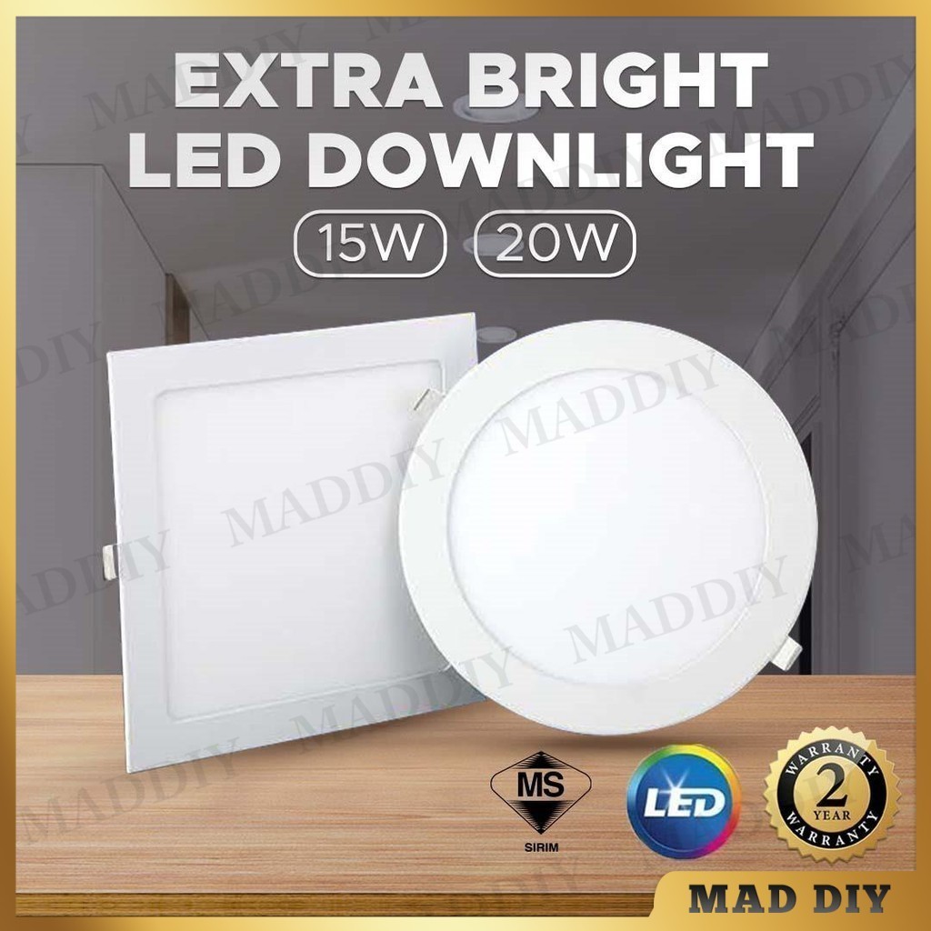 15W 20W LED DOWNLIGHT 4″ 6″ ROUND/SQUARE RECESSED LED PANEL LIGHT EXTRA ...