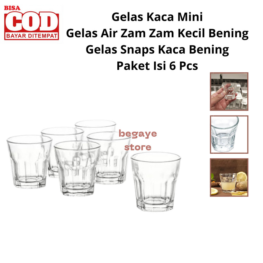 Mini Glass Cups Small Zam Zam Water Cups 50 ml Clear Premium Clear ...