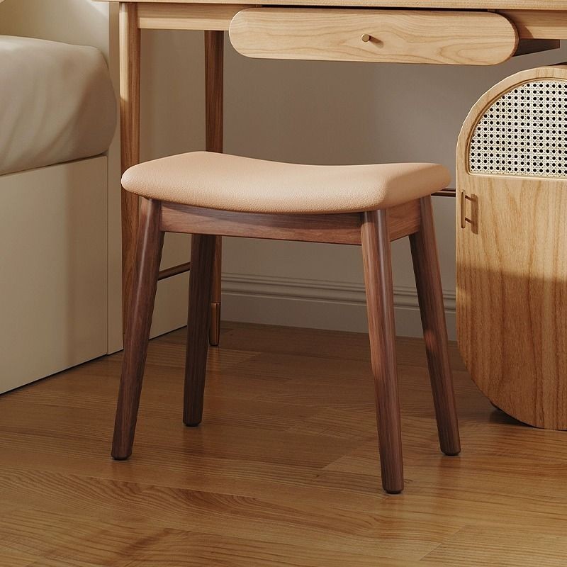 Solid Wood Makeup Stool Bedroom Dressing Table Stool Curved Surface ...