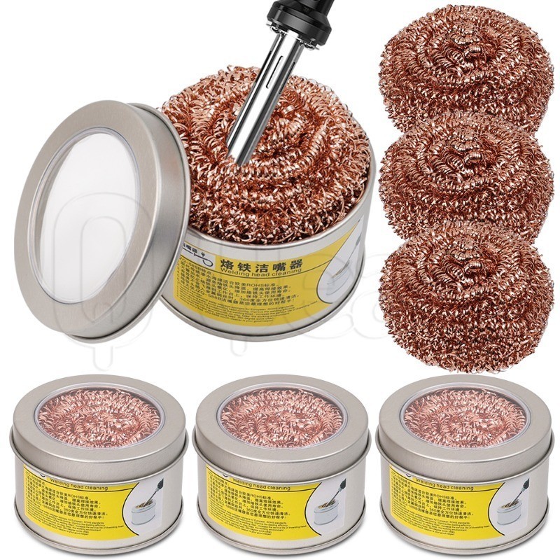 Electric Soldering Iron Head Mouth Cleaner - Copper Wire Cleaning Ball ...