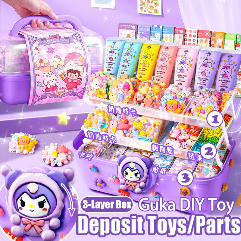 【Ship locally】DIY Goo Card Set Three-layer Storage Box Guka Sticker Set ...