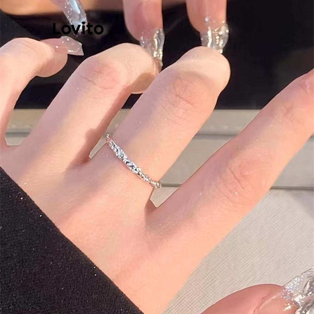 Lovito Casual Plain Star Rings for Women LFA22186 Lovito Cincin Bintang ...