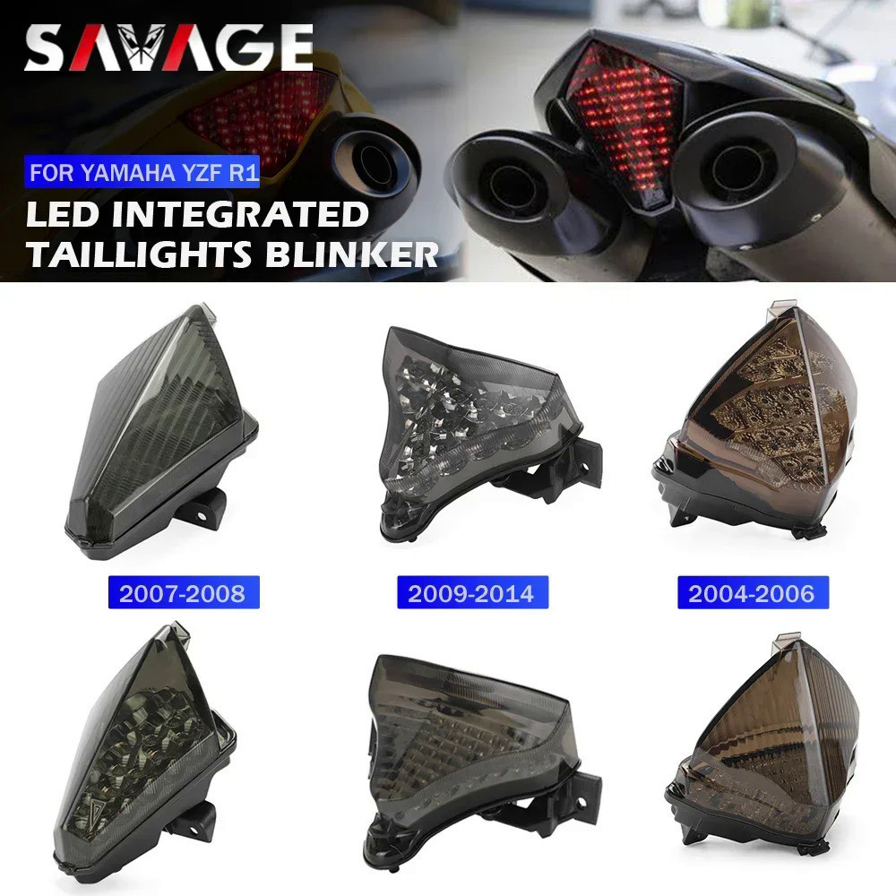 YZF R1 LED Tail Brake Light Integrated Turn Signal Light For YAMAHA YZF ...