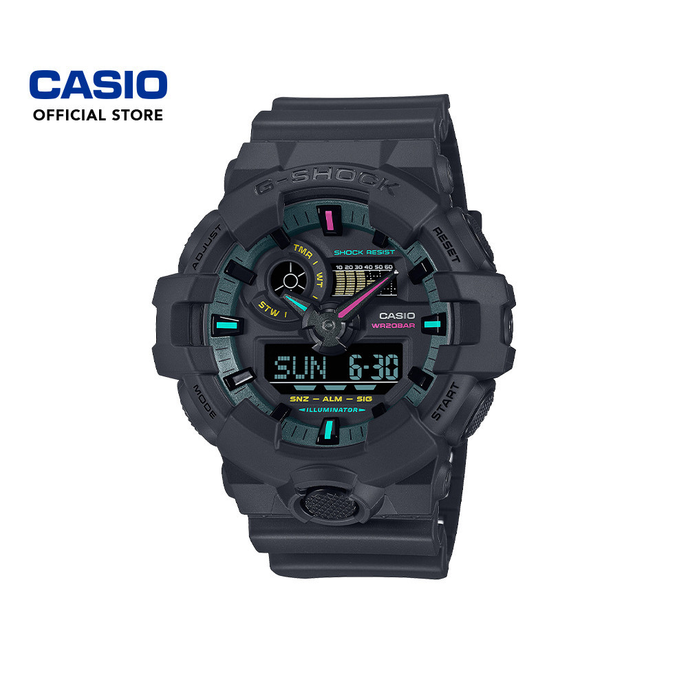 Casio G-Shock Multi-Fluorescent Accents Series GA-700MF-1A Black Bio ...