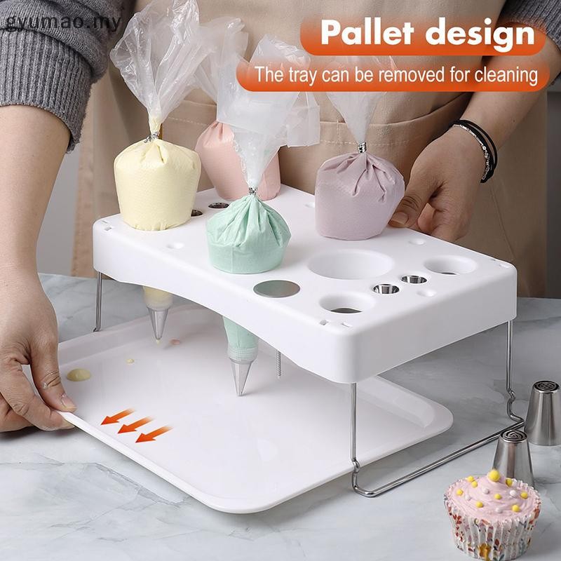 GYU Cake Decoration Table Porous Piping Display Stand Foldable DIY ...