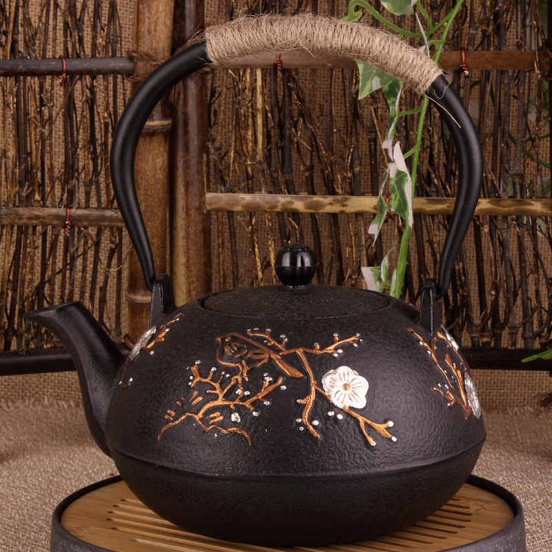 Japanese Cast Iron Pot Handmade Uncoated Tea Iron Pot Set Household ...