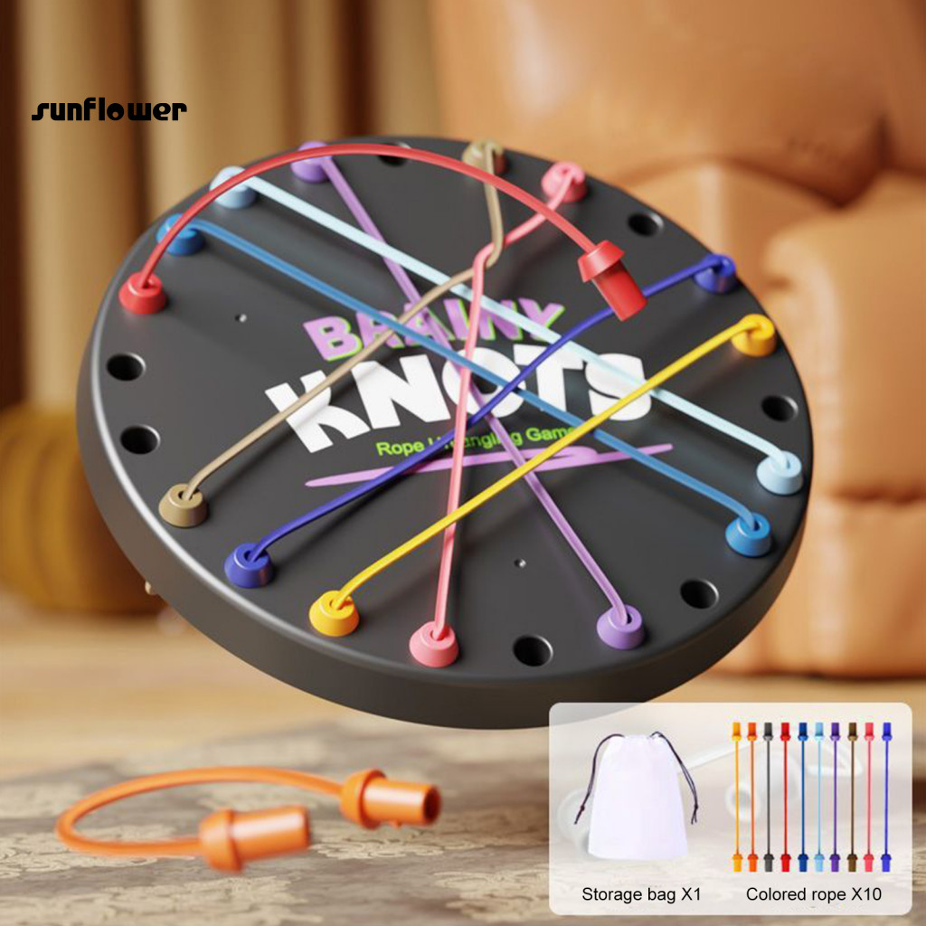 SF_ Kids Rope Untangling Game Elastic Rope Unhitching Board Knots Rope ...