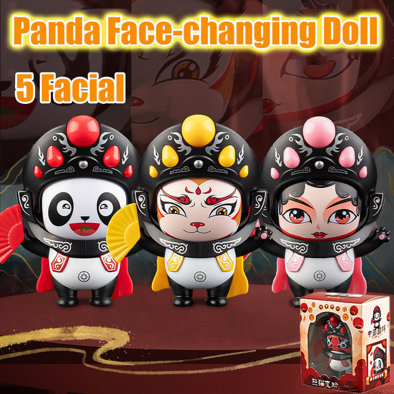Panda Face-changing Doll Five Facial Expressions Figure Toys Gifts ...