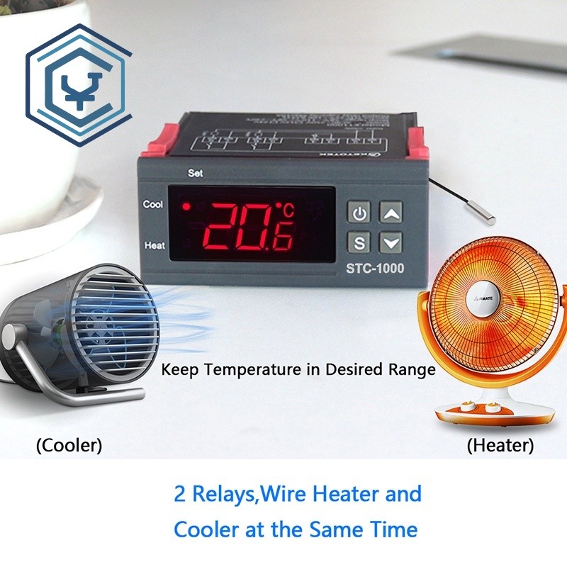 STC-1000 12V 24V 110-220V Digital Temperature Controller Thermostat Thermoregulator Incubator ...