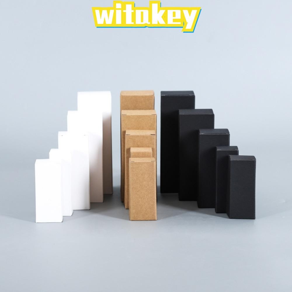 WITAKEY 10PCS Paper Gift Box, Black/White Kraft Paper Cardboard Box, DIY Handmade Small Large ...