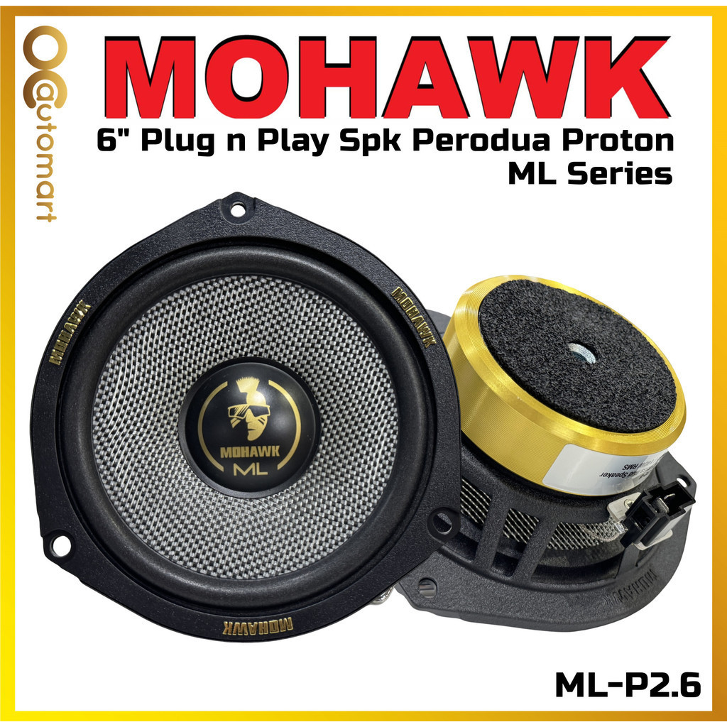 Mohawk 6" Mid Bass Plug n Play Car Speaker For Perodua Myvi Bezza Axia ...