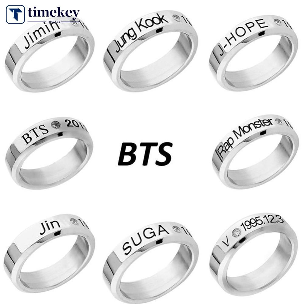 TIMEKEY KPOP Bangtan Boys BTS SUGA JIMIN JUNG KOOK V JIN JHOPE Stainless Steel Rings H3M4 ...
