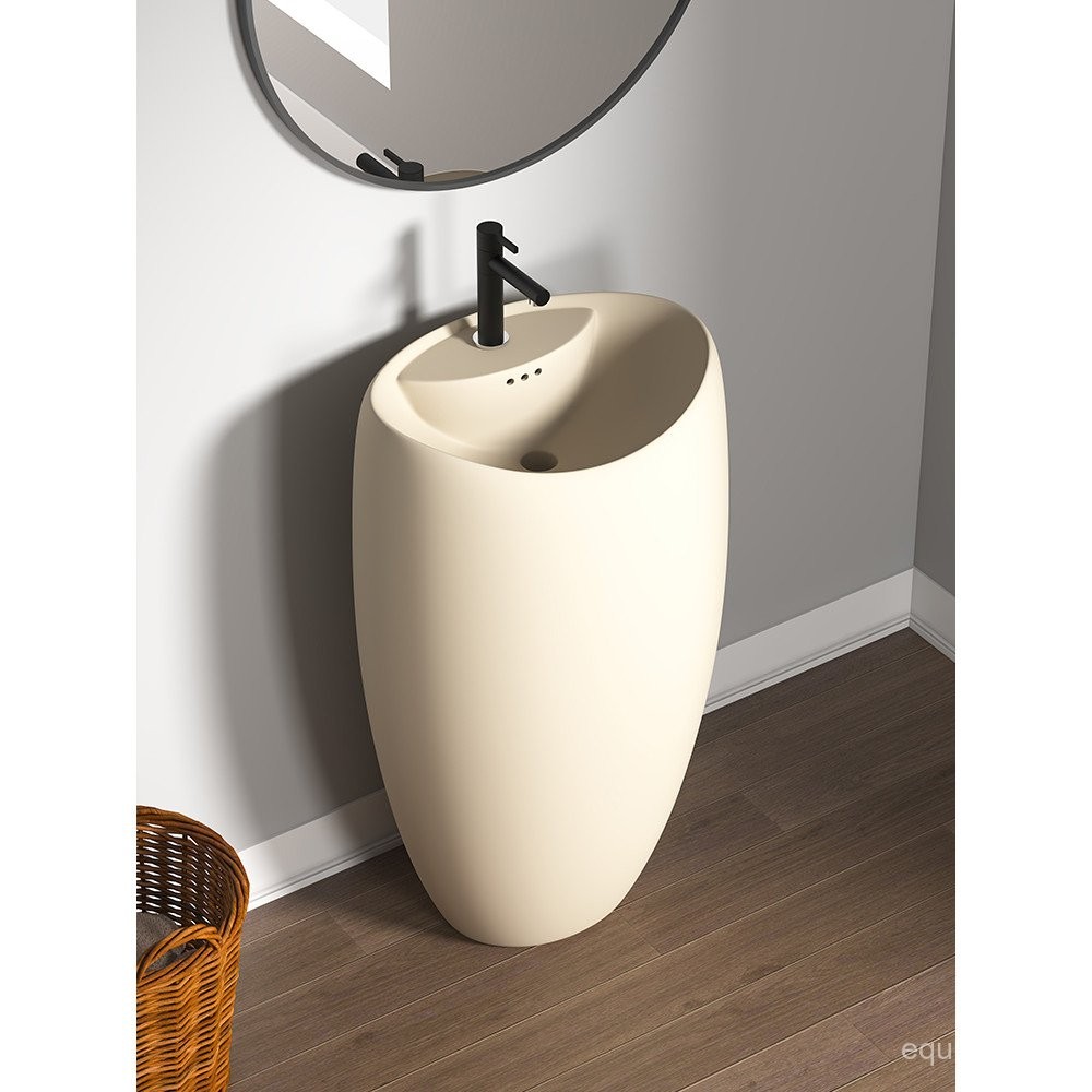 Integrated Ceramic Column Basin Outdoor Balcony Washbasin Bathroom ...