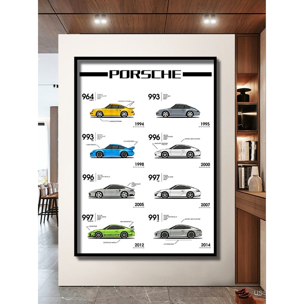 Porsche 911 Car Theme Painting Mural Gaming Room Modified Shop Car Wash ...