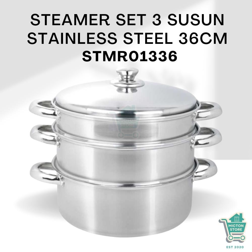 Topton Steamer Set Stainless Steel 3 tiers 36cm STMR01336 3 Tier ...