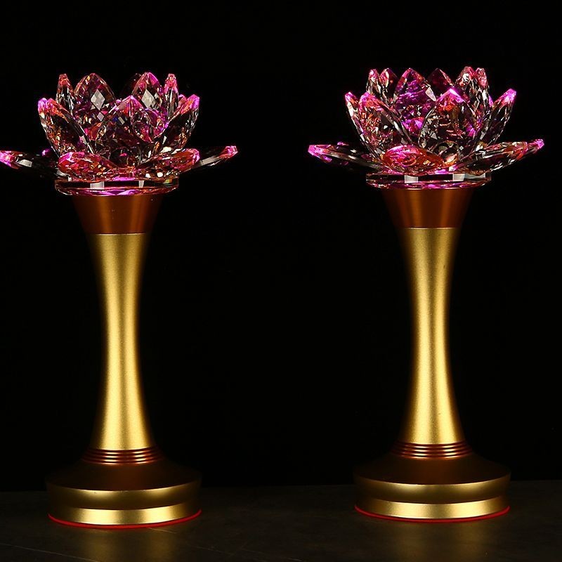Rechargeable crystal lotus lantern Buddha off Rechargeable crystal ...