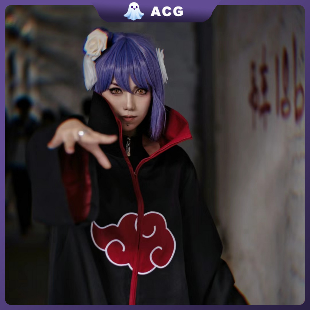 Naruto Akatsuki Cloak Cosplay Costume for Adult Kids Jacket Coat Robe ...