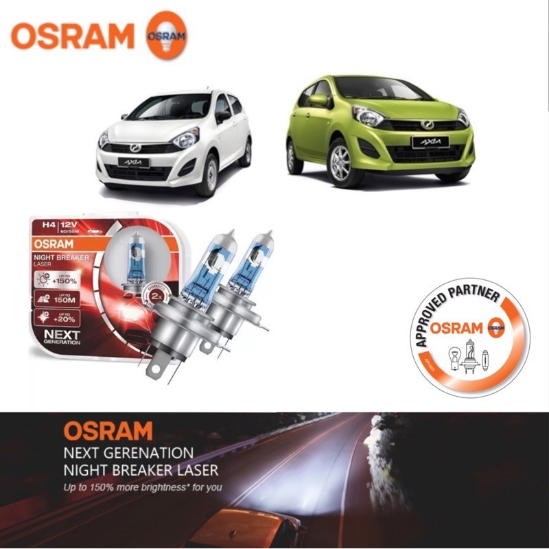 OSRAM NBL H4 Headlight Bulb for Perodua Axia SE Spec & Advance Spec ...