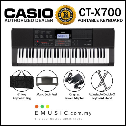 Casio CT-X700 61-key Portable Keyboard with Carrying Bag (CTX700 / CTX ...