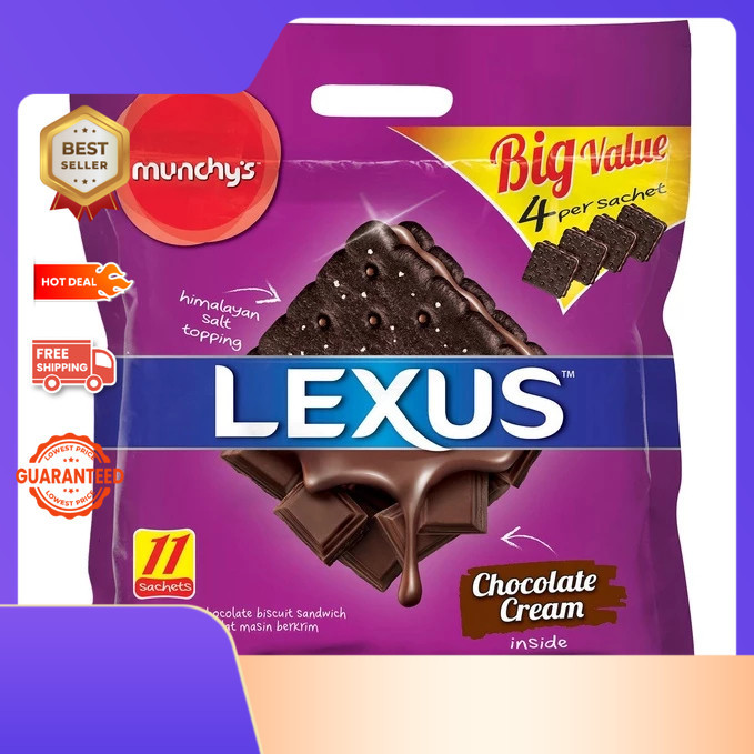 Munchy's LEXUS Sandwich Biscuit - Salted Chocolate (418g) | Shopee Malaysia