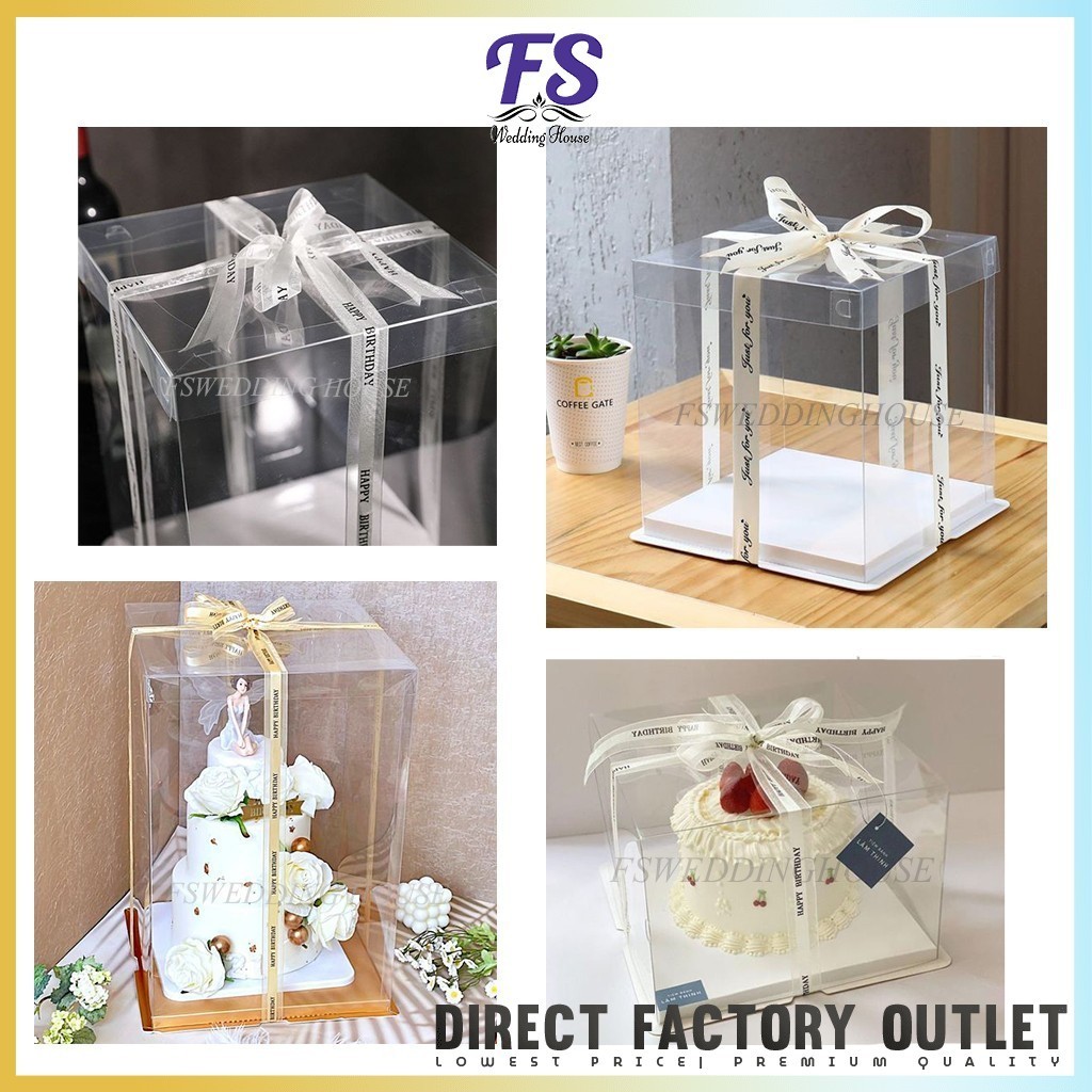 1 SET - PREMIUM CAKE BOX/Gift Box/Transparent Box/Doorgift Box/Kotak ...