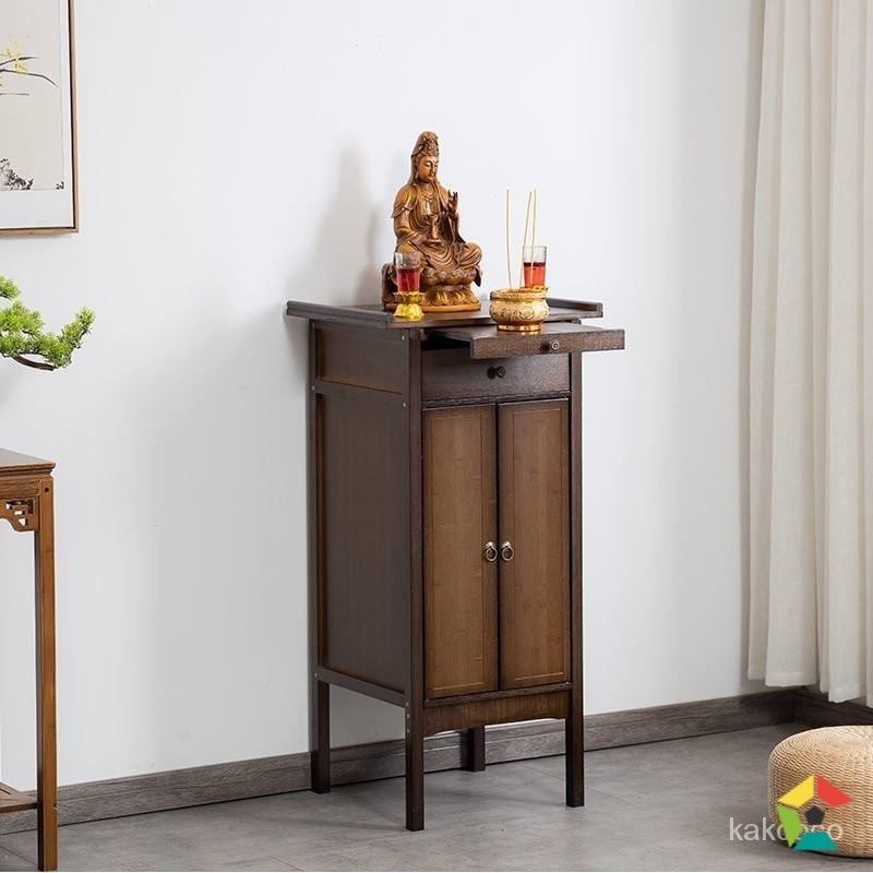Bamboo Buddha Altar Shrine Simple Household Buddha Table with Incense ...
